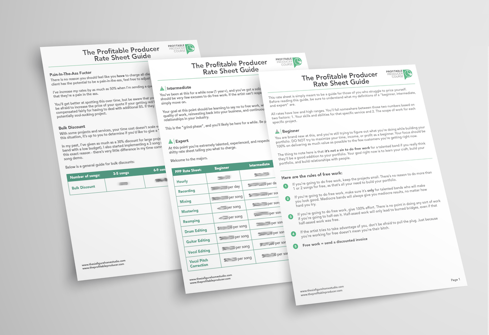 Download Your Rate Sheet - The Six Figure Home Studio